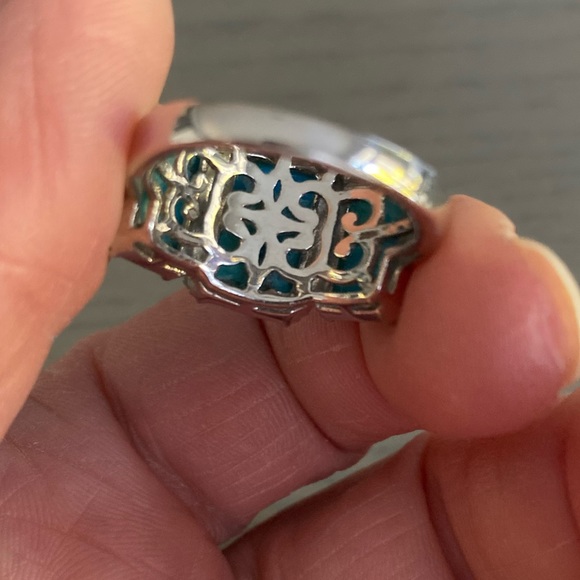 Bbj | Jewelry | Bbj Turquoise 3 Stone 925 Sterling Silver Ring Size 7 ...